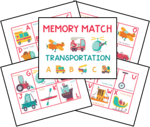 ABC Transportation Matching Game - Homeschool Share