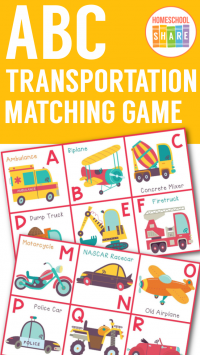 ABC Transportation Matching Game - Homeschool Share