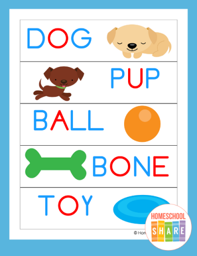 Free Puppy Printables for Preschool & Kindergarten - Homeschool Share