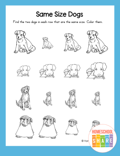 Free Puppy Printables for Preschool & Kindergarten - Homeschool Share