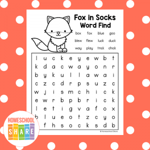 Free Fox in Socks Activities & Printables - Homeschool Share