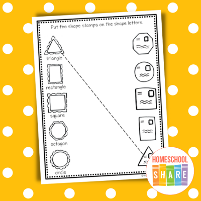 Post Office Shapes Matching Printable - Homeschool Share