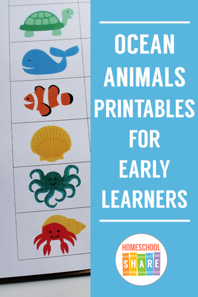 Free Ocean Animal Printables for Preschool & Kindergarten - Homeschool ...