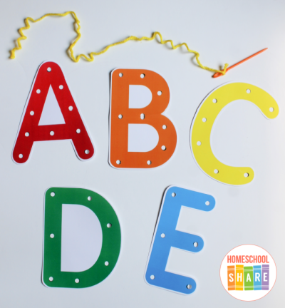 Alphabet Lacing Cards - Homeschool Share