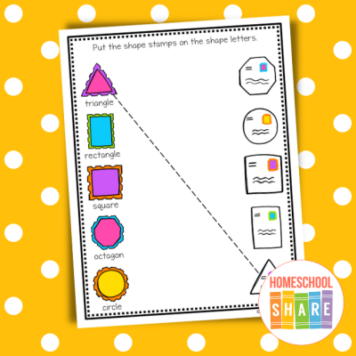 Post Office Shapes Matching Printable - Homeschool Share