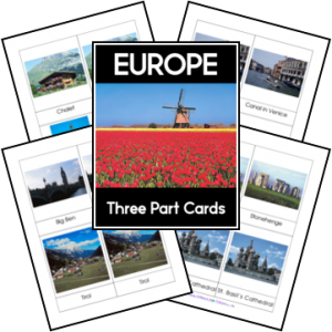 Europe Three Part Cards - Homeschool Share