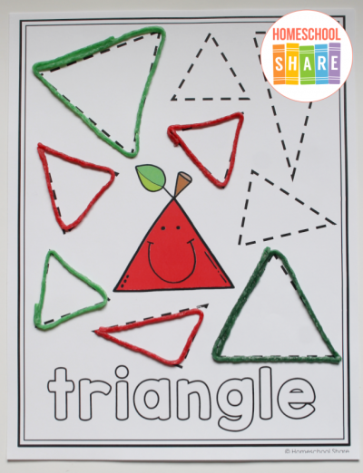 Free Apple Shapes Tracing Worksheets - Homeschool Share