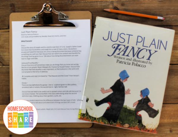 Just Plain Fancy Lesson Plan & Activities - Homeschool Share