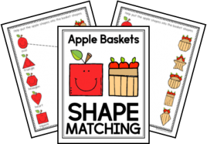 Free Apple Matching Shapes Worksheets - Homeschool Share
