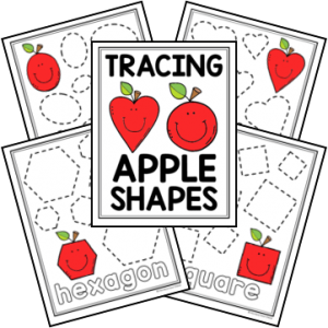 Free Apple Shapes Tracing Worksheets - Homeschool Share