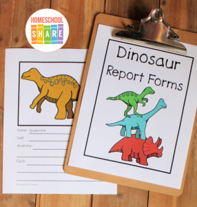 Dinosaur Report Forms - Homeschool Share