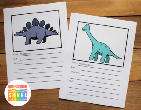 Dinosaur Report Forms - Homeschool Share