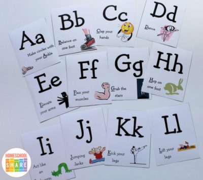 ABC Exercise Cards - Homeschool Share