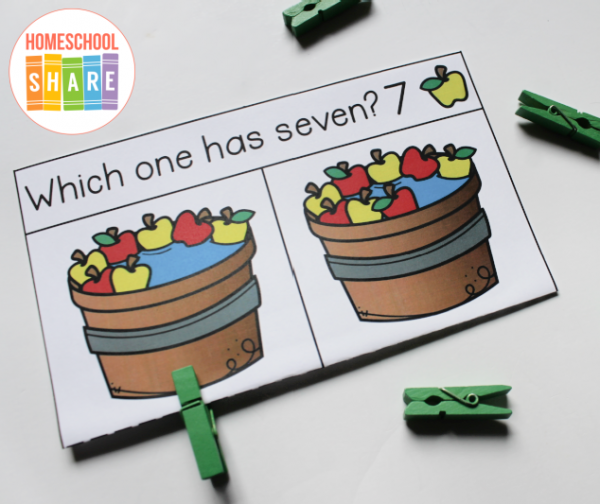 Apples Count and Clip Cards - Homeschool Share