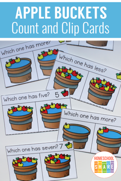 Apples Count and Clip Cards - Homeschool Share