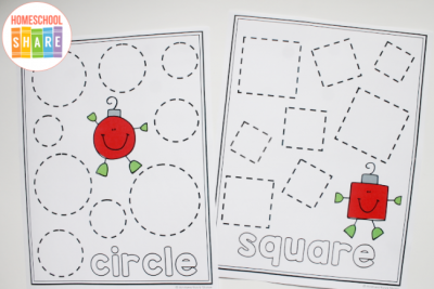 Free Christmas Shapes Tracing Worksheets - Homeschool Share