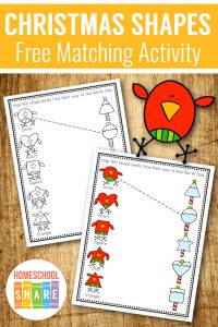Christmas Matching Shapes Worksheets - Homeschool Share