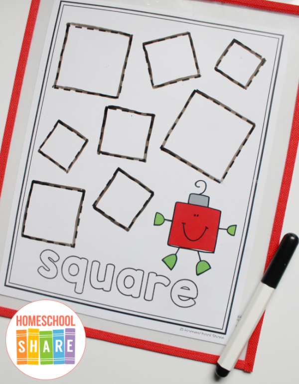Free Christmas Shapes Tracing Worksheets - Homeschool Share