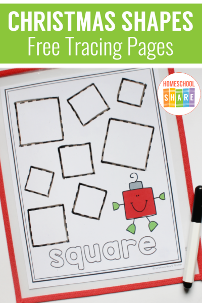 Free Christmas Shapes Tracing Worksheets - Homeschool Share