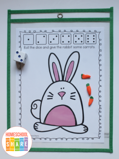 Free Rabbit Math Mat Game - Homeschool Share
