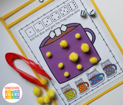 Cocoa Cats Winter Math Activity for Preschool - Homeschool Share