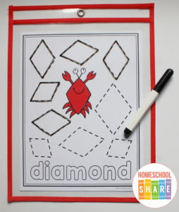 Free Crab Shapes Tracing Worksheets - Homeschool Share