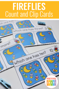 Fireflies Counting Clip Cards - Homeschool Share