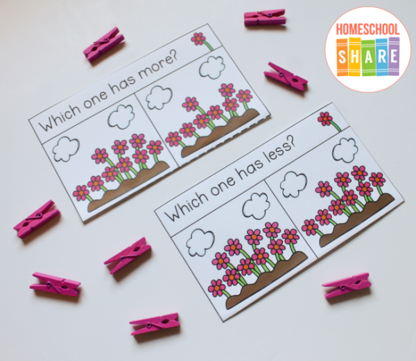 Free Flowers Counting Clip Cards - Homeschool Share
