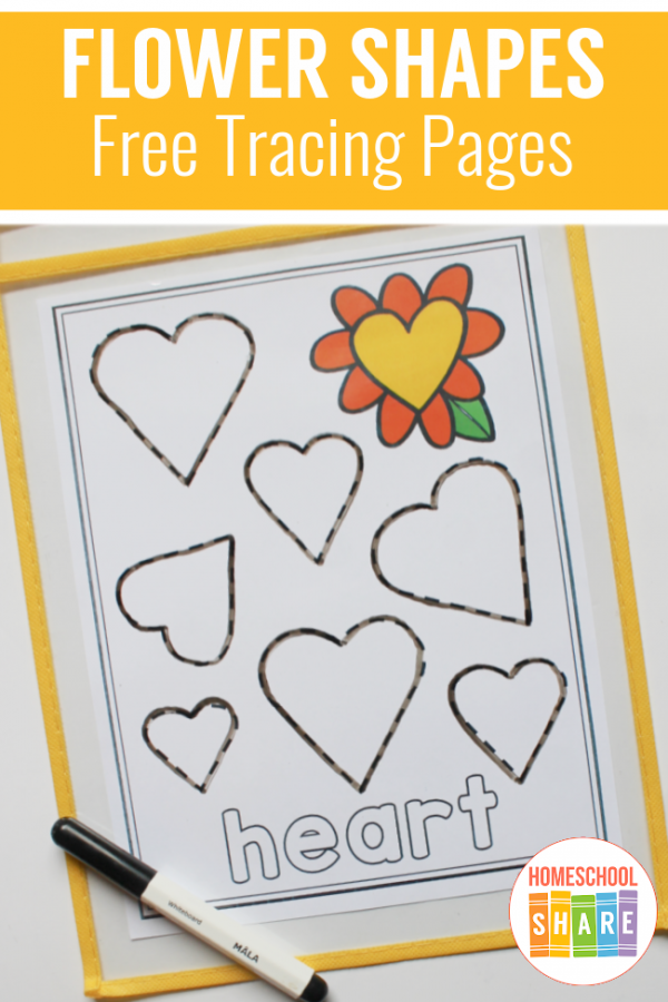 Free Flower Shapes Tracing Worksheets - Homeschool Share