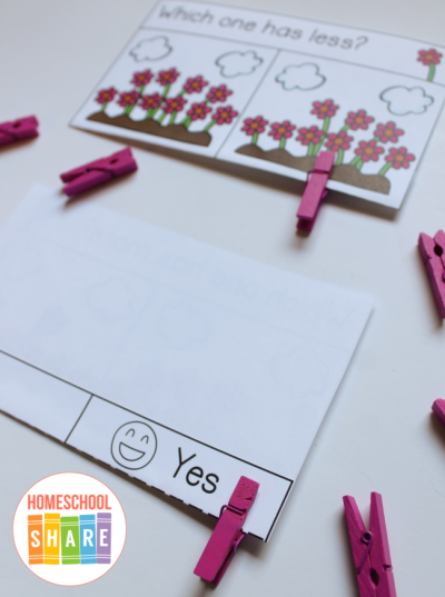 Free Flowers Counting Clip Cards - Homeschool Share