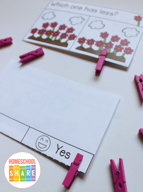 Free Flowers Counting Clip Cards - Homeschool Share