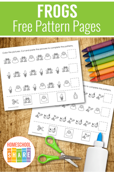 Frog Preschool Pattern Worksheets - Homeschool Share