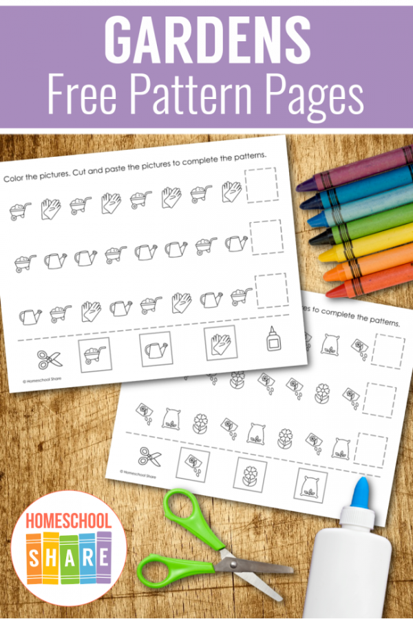 Garden Themed Preschool Pattern Worksheets - Homeschool Share