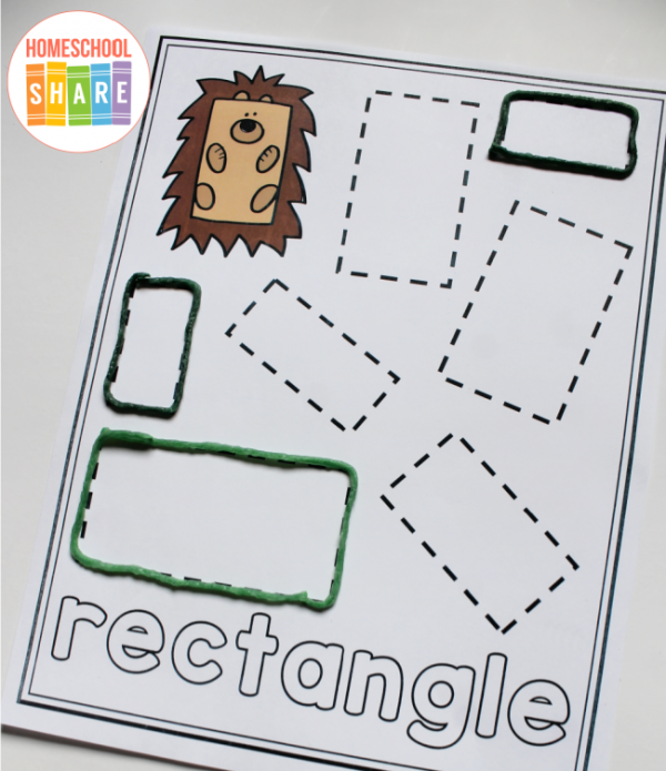 Free Hedgehog Shapes Tracing Worksheets - Homeschool Share
