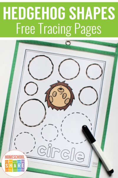 Free Hedgehog Shapes Tracing Worksheets - Homeschool Share