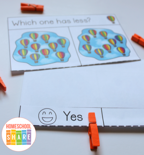 Hot Air Balloon Count and Clip Cards - Homeschool Share