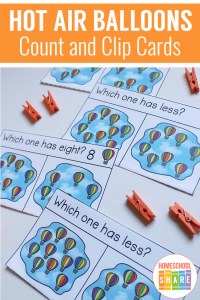 Hot Air Balloon Count and Clip Cards - Homeschool Share