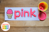 Ice Cream Color Word Playdough Mats - Homeschool Share