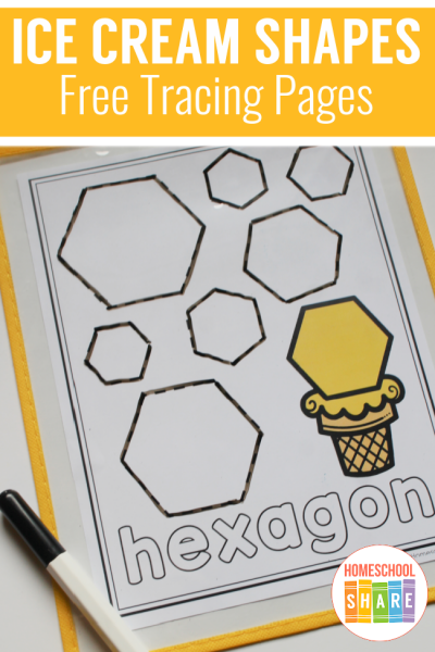 Free Ice Cream Shapes Tracing Worksheets - Homeschool Share