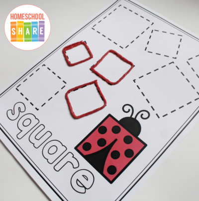 Free Ladybug Shapes Tracing Worksheets - Homeschool Share