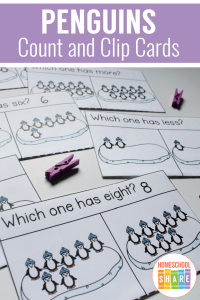 Penguins Count and Clip Cards - Homeschool Share