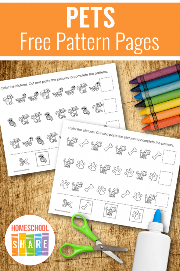 Pet Pattern Activity Pages - Homeschool Share
