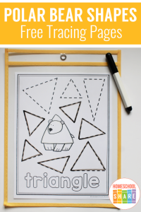 Free Polar Bear Shapes Tracing Worksheets - Homeschool Share