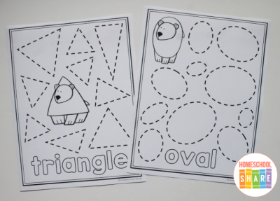 Free Polar Bear Shapes Tracing Worksheets - Homeschool Share