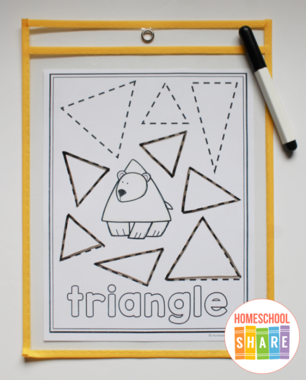 Free Polar Bear Shapes Tracing Worksheets - Homeschool Share