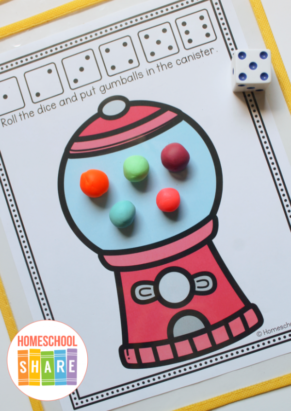 Gumball Machine Math Mat - Homeschool Share
