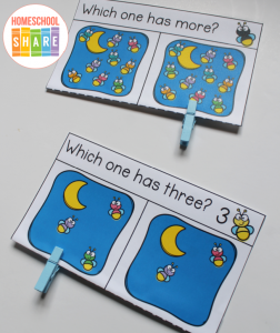 Fireflies Counting Clip Cards - Homeschool Share