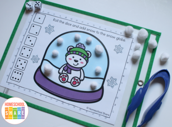 Free Polar Bear Math Mat for Preschool - Homeschool Share