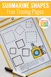 Free Submarine Shapes Tracing Worksheets - Homeschool Share