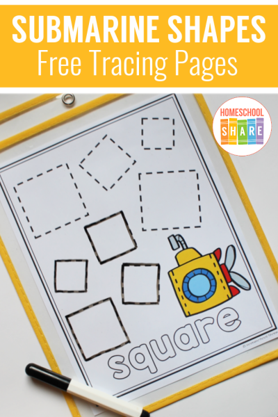 Free Submarine Shapes Tracing Worksheets - Homeschool Share